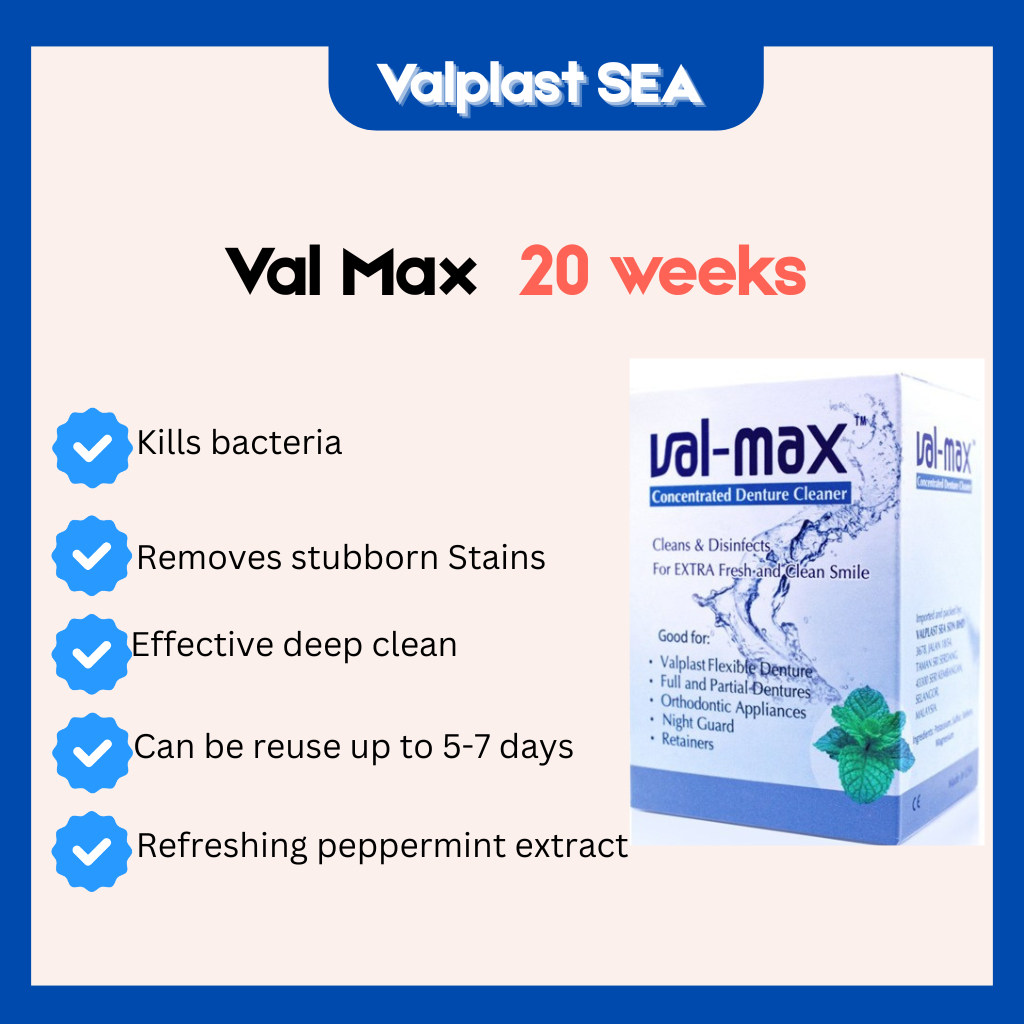 Val-Max Concentrated Denture Cleaner 20 weeks box (Get 2 sachets as ...