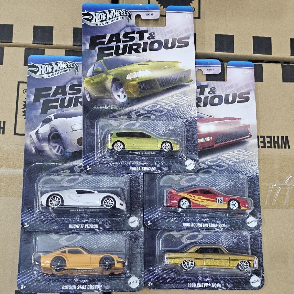 HOT WHEELS COMPLETE SET OF 5PCS FAST AND FURIOUS RACING COURSE HONDA EG ...