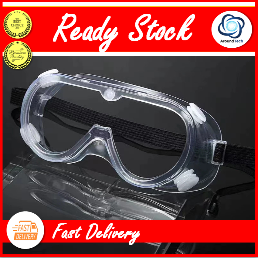[PPE] SAFETY GOGGLE Anti-Impact Anti-Chemical Anti-Dust Splash Clear ...