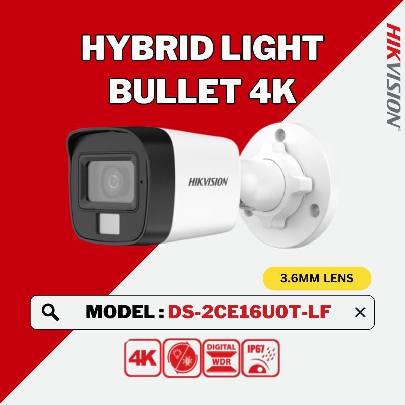 HIKVISION CCTV (World No. 1) Smart Hybrid Light Audio 4K Outdoor Bullet ...