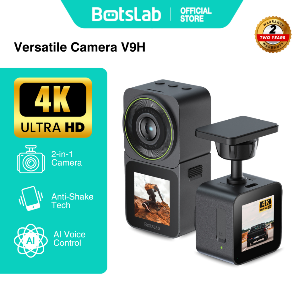 Botslab Versatile Camera V9H Dash Cam Sports Cam 4K Ultra AI Voice ...