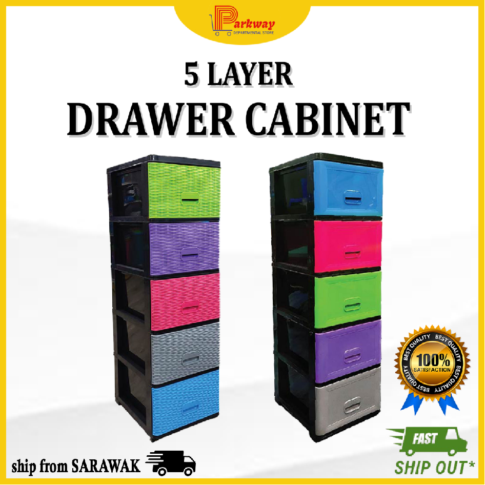 [EAST MSIA]5 Layer Storage Drawer Cabinet Mix Colour Storage Organizer ...