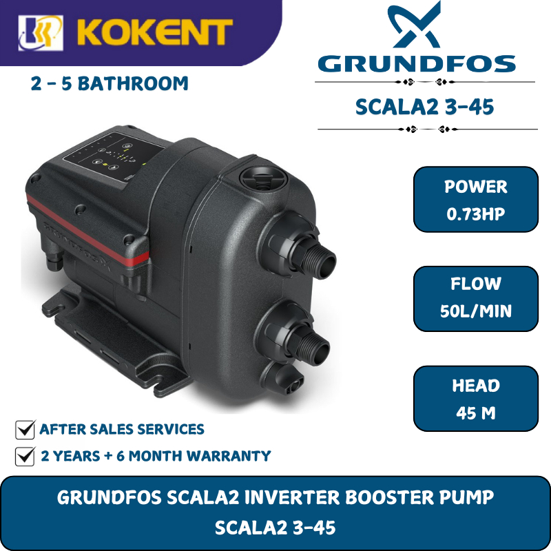 GRUNDFOS SCALA2 INVERTER BOOSTER PUMP SCALA2 3-45 | Shopee Malaysia