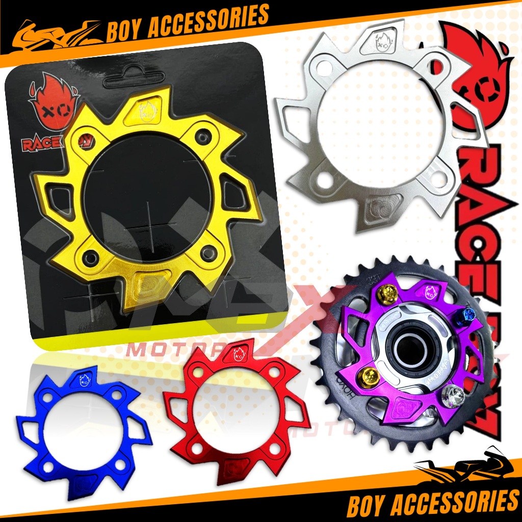 Race Boy Alloy Aloi CNC Sprocket Sproket Cover 4 Skru Lubang Holes ...
