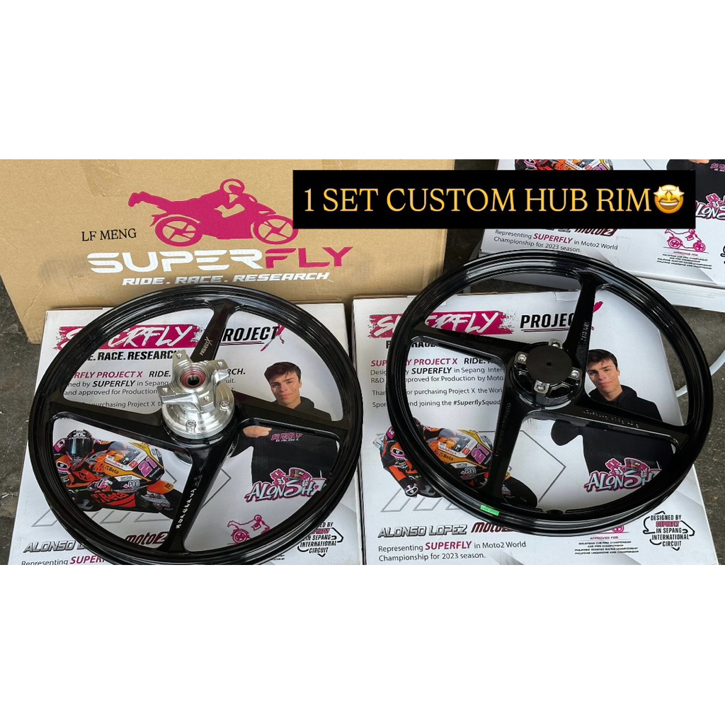 Y15 CUSTOM HUB SUPERFLY PROJECT-X 4 BATANG SPORT RIM size 140x17 💯 ...