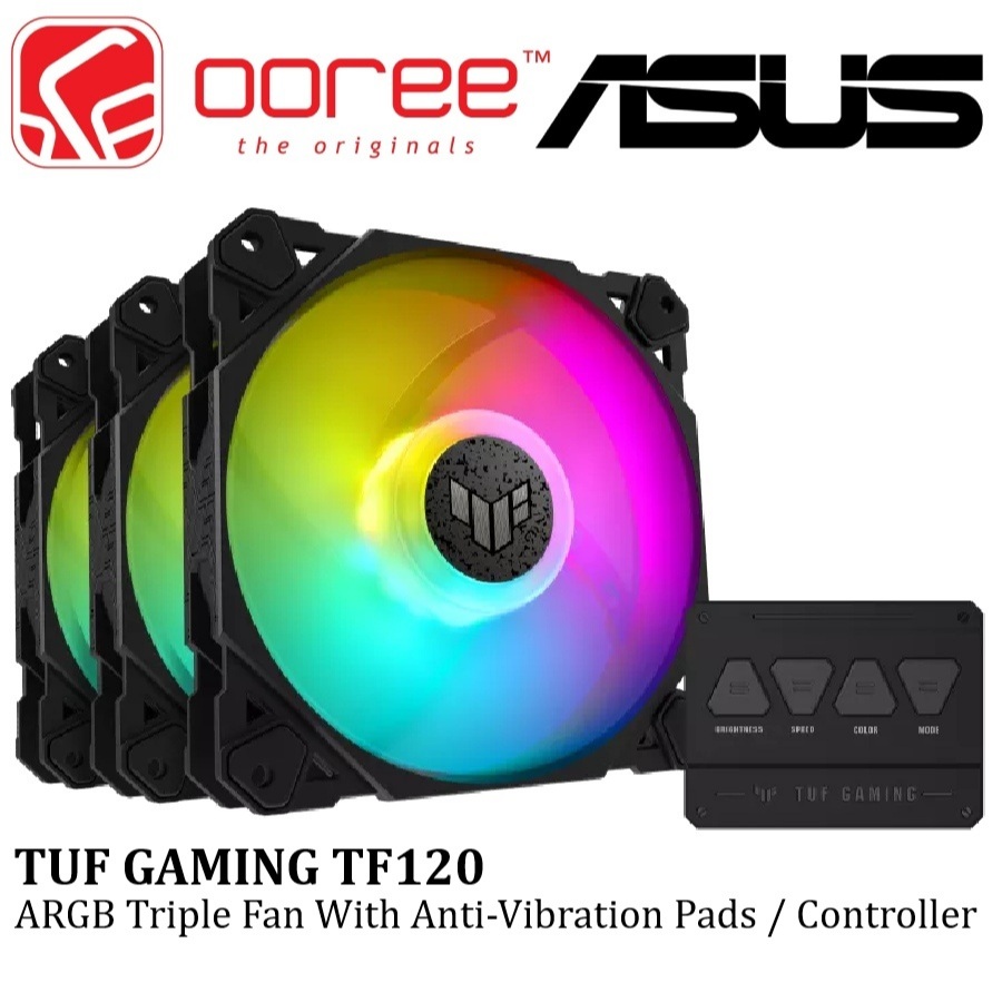 ASUS TUF GAMING TF120 ARGB FAN KIPAS WITH ARGB CONTROLLER / ANTI ...