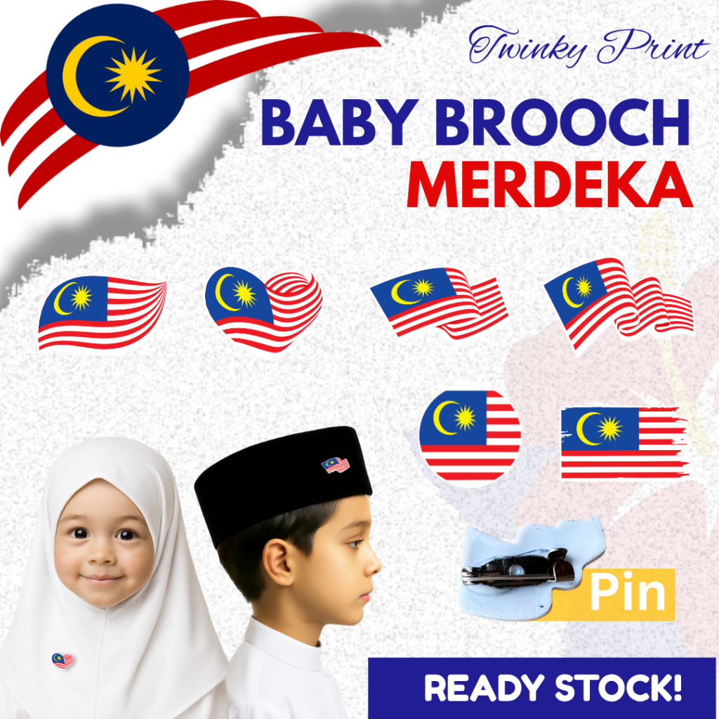 BABY BROOCH | Flag Malaysia design | Hari Kemerdekaan | Accessories ...