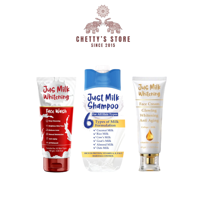 JUST MILK SHAMPOO (350ML) / FACE WASH (120G) / FACE CREAM (60G ...