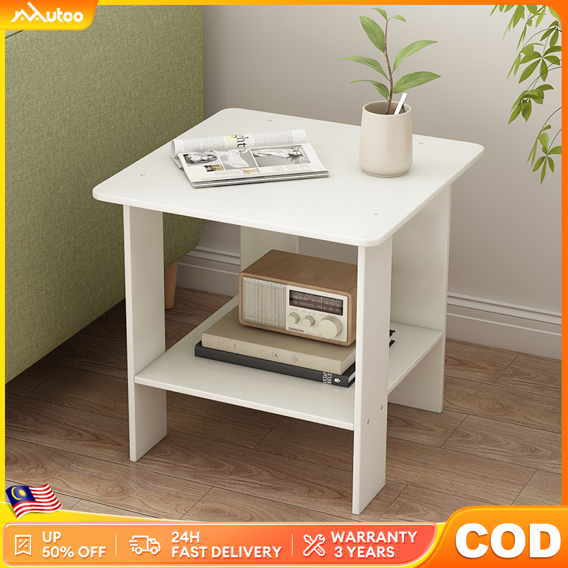 Coffee Table Rak Kayu Meja Nordic Bedside Table Small Square Desk ...