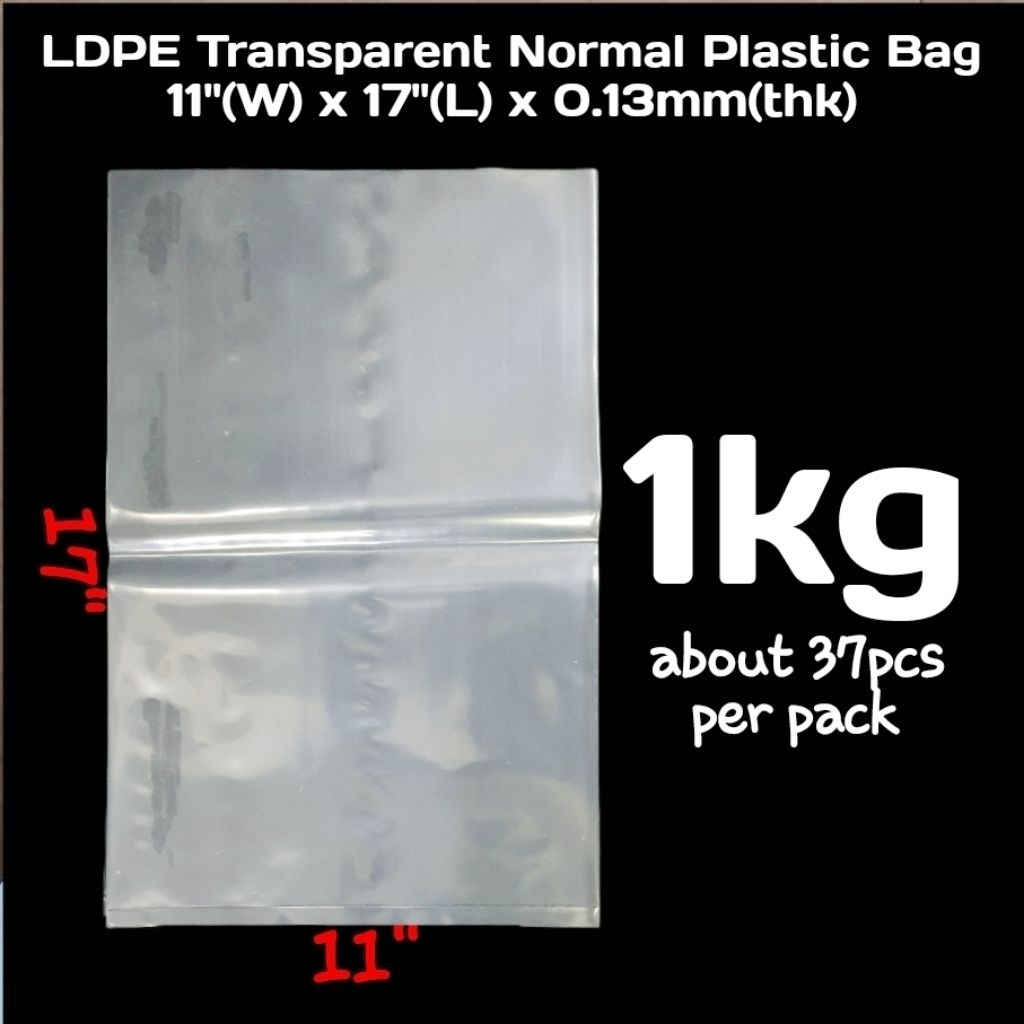 LDPE 11"x17" TRANSPARENT NORMAL PLASTIC BAG 1KG | Shopee Malaysia