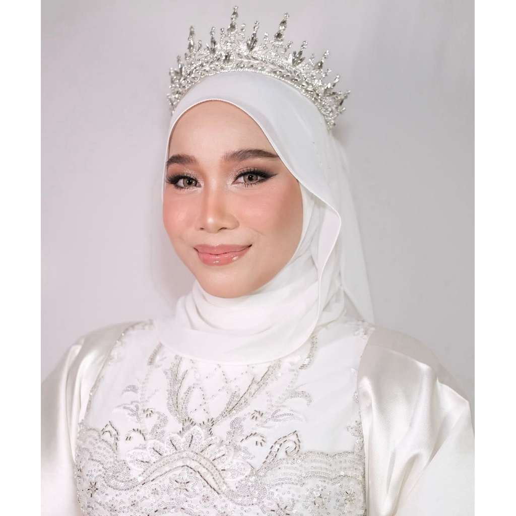 SHAWL NIKAH CHIFFON SILK OFF WHITE | Shopee Malaysia