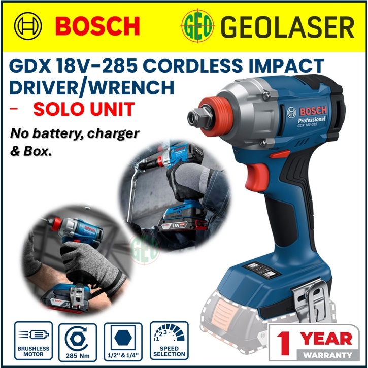 Bosch 18V GDX 18V-285 BRUSHLESS Impact Driver Wrench Solo Unit Without ...