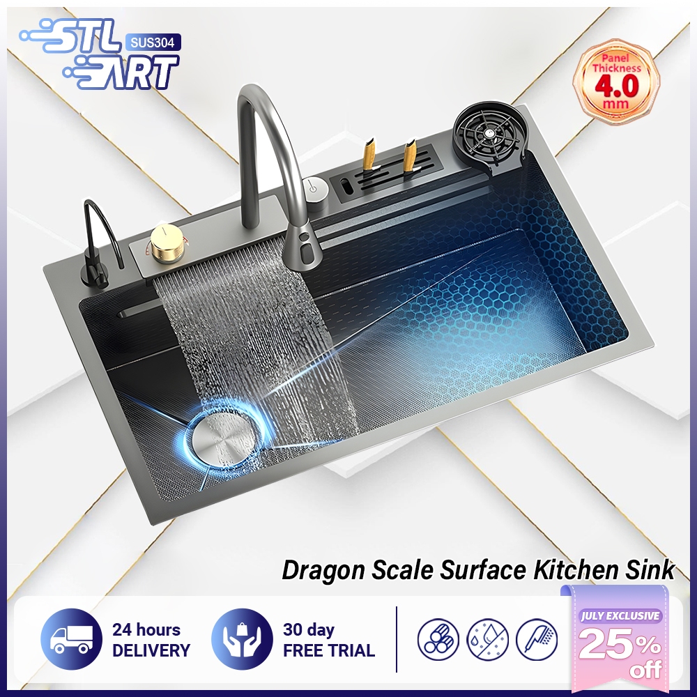 304 Stainless Nano Honeycomb Sink Kitchen Multifunction Waterfall ...
