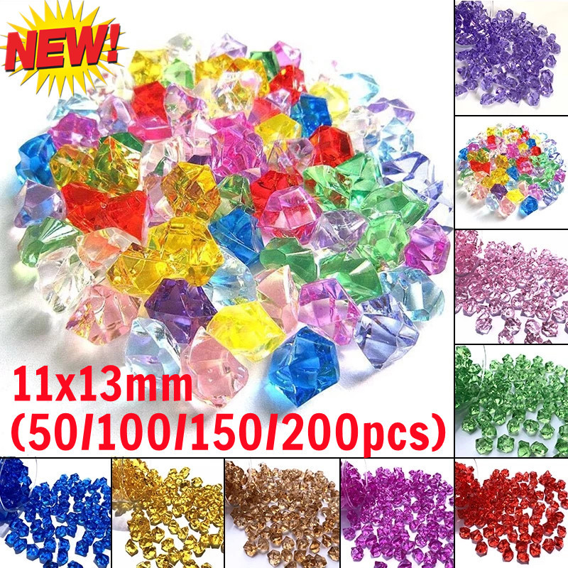 50/100/150/200pcs 11x13mm Acrylic Crystal Aquarium Fish Tank Stone ...