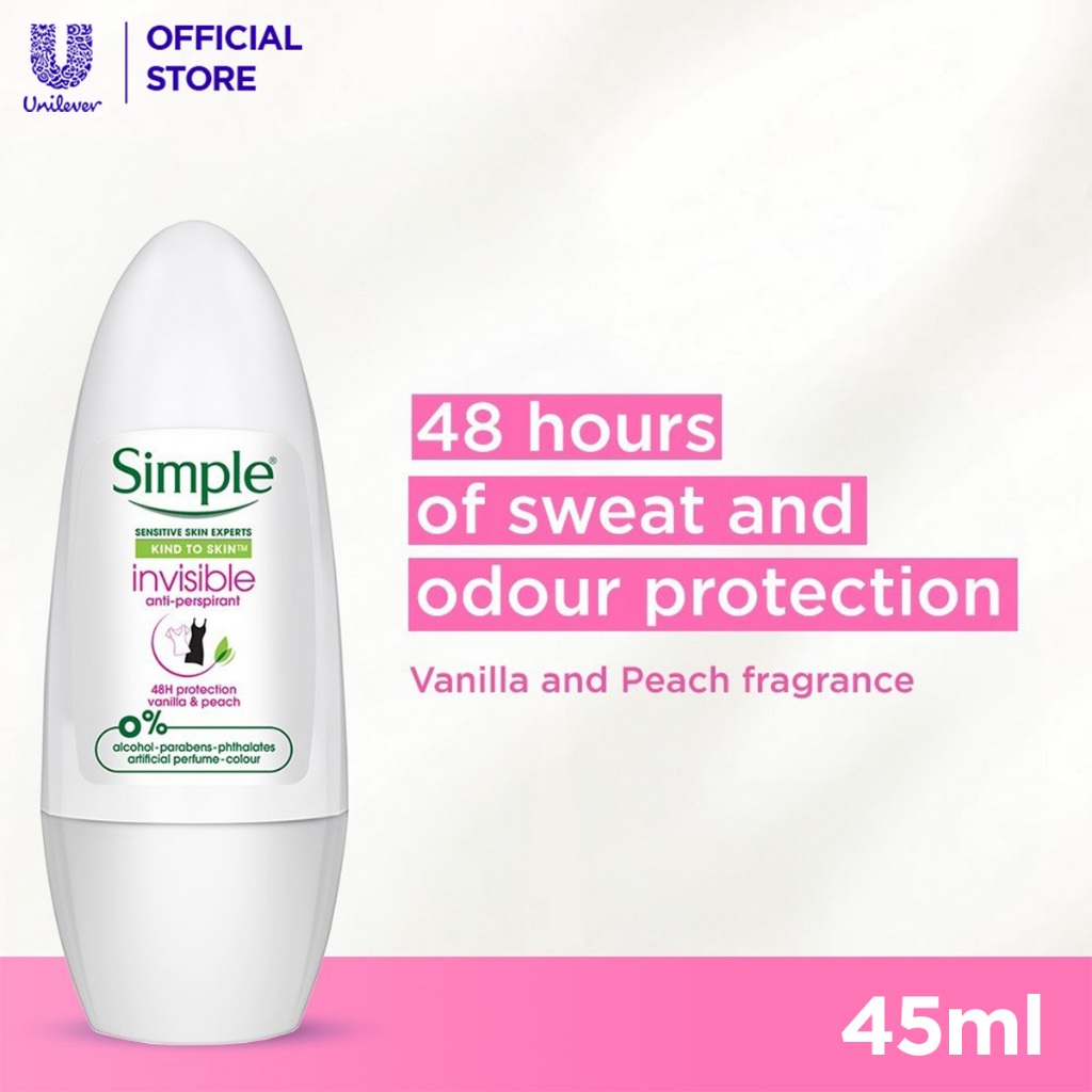 Simple Invisible Anti-Perspirant Roll On Deodorant 45ml | Shopee Malaysia