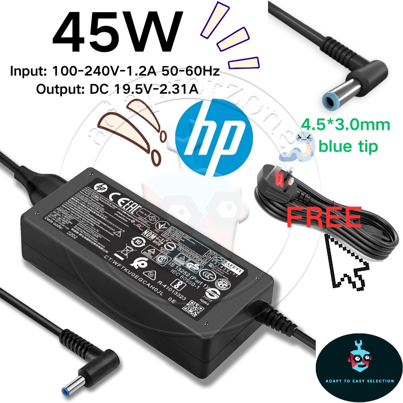 HP 45W 19.5V 2.31A Charger for Stream/EliteBook/Probook R-41013323 Blue ...
