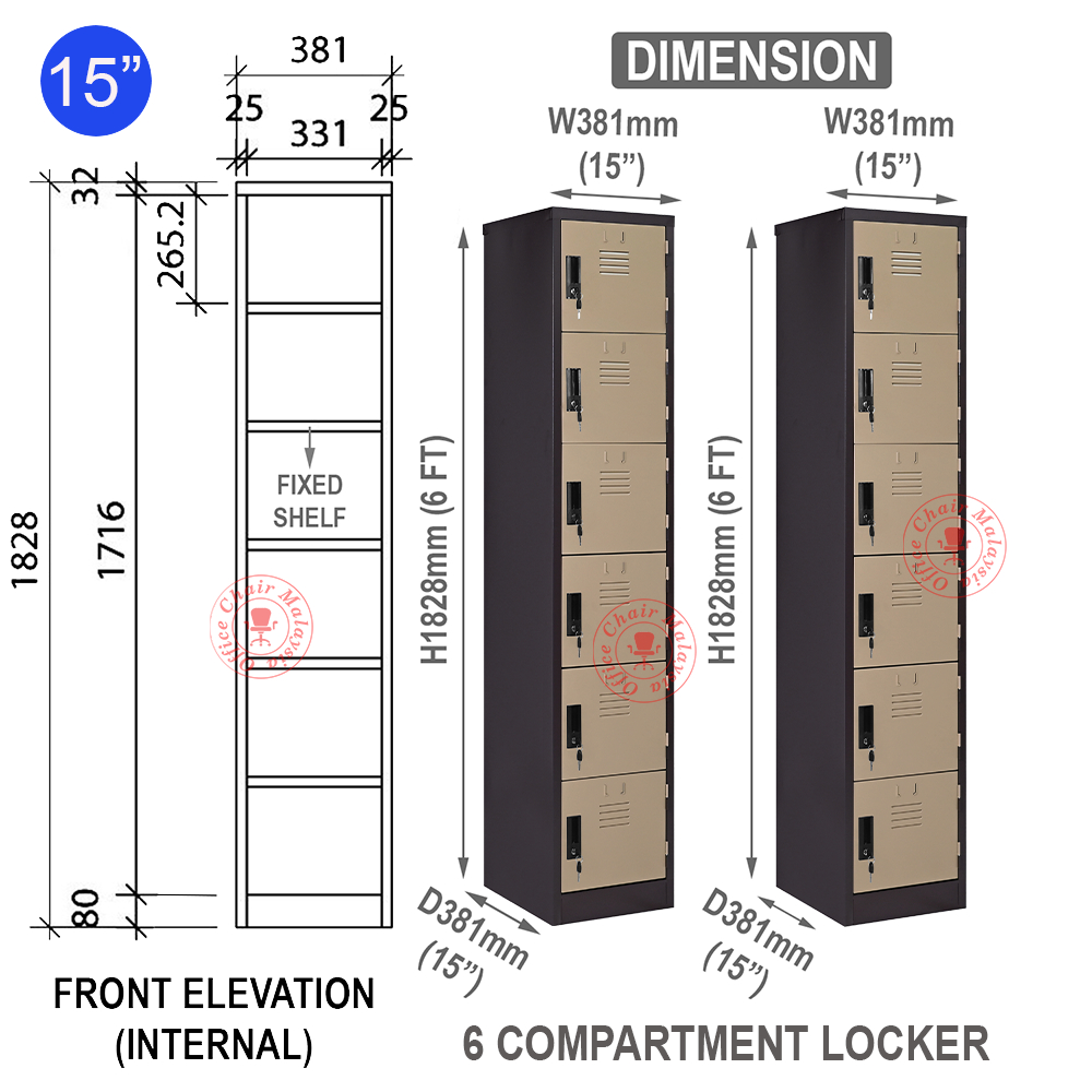 Steel Locker 1/ 2/ 3/ 4/ 5/ 6 Compartment / Metal Locker / Locker Besi / Locker Cabinet / Locker ...