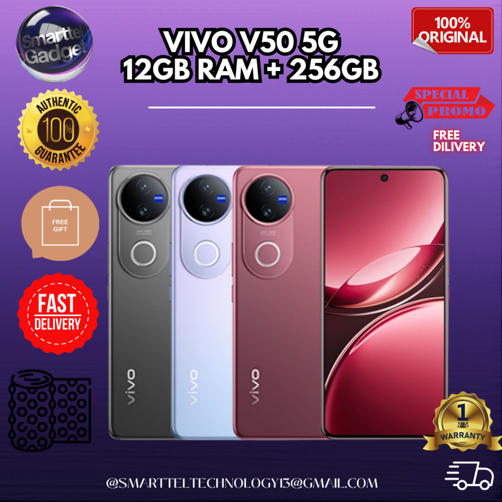 NEW MYSET VIVO V50 5G 12GB RAM + 256GB | 1 YEAR VIVO MALAYSIA WARRANTY ...