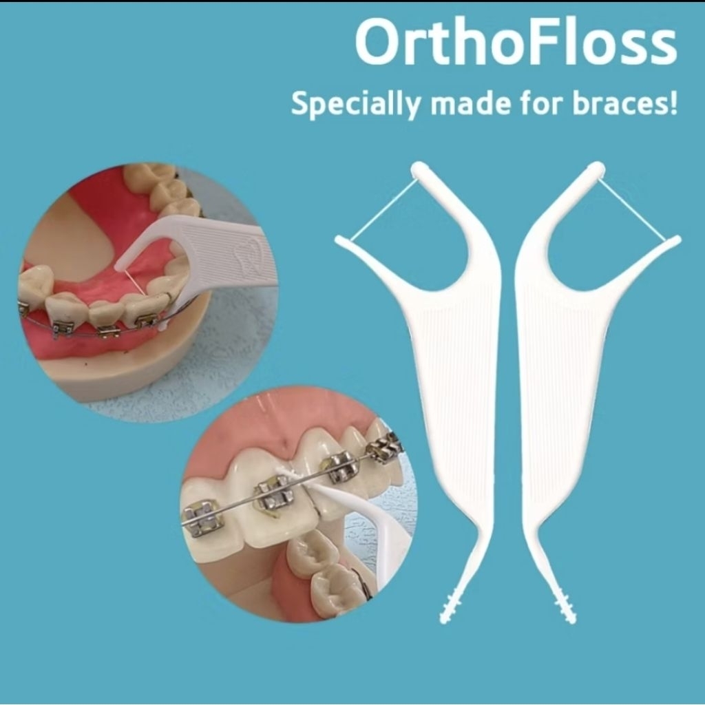 50 PCs Ortho Floss Cleanpik Orthodontic Flosser Stick, Braces Floss ...