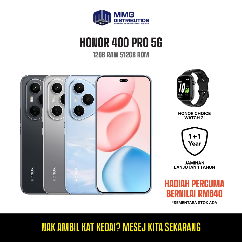 [BARU] HONOR 400 Pro 5G (12GB RAM 512GB ROM) - STOK SEDIA ADA, 1 Tahun HONOR Malaysia Waranti ...