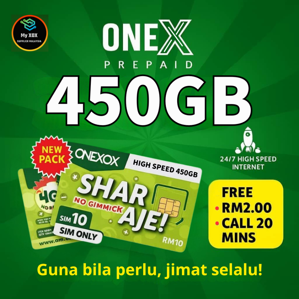 ONEXOX Prepaid Simcard Unlimited Data (Self Register) Free RM2 Credit ...