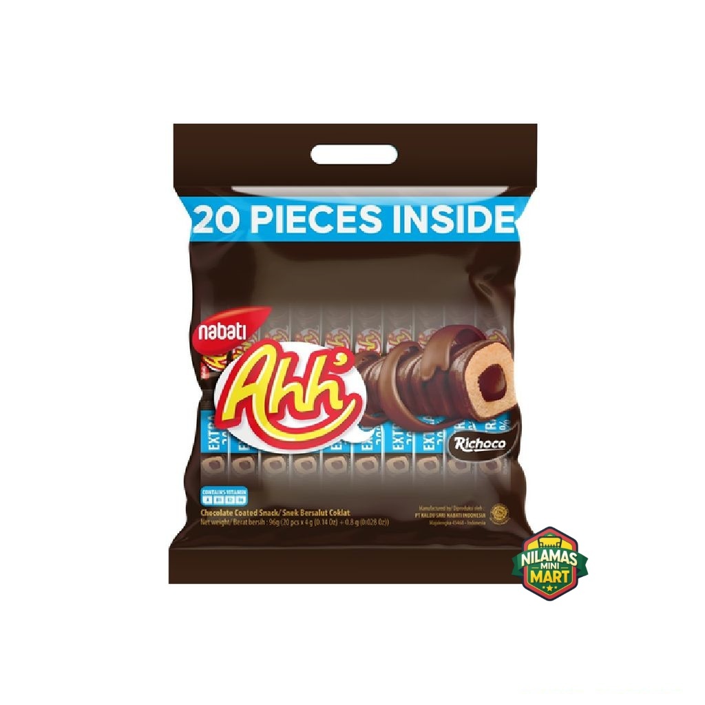 Nabati Ahh' Share Bag Extra - Richoco Chocolate Flavor (96g) | Shopee ...