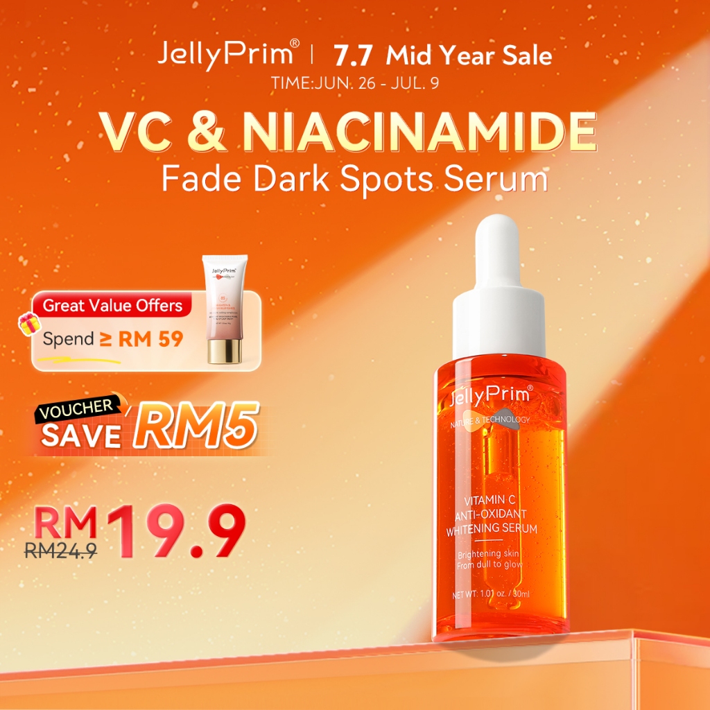 Jellyprim Vitamin C Face Serum with 3% Niacinamide Brightening Dark ...