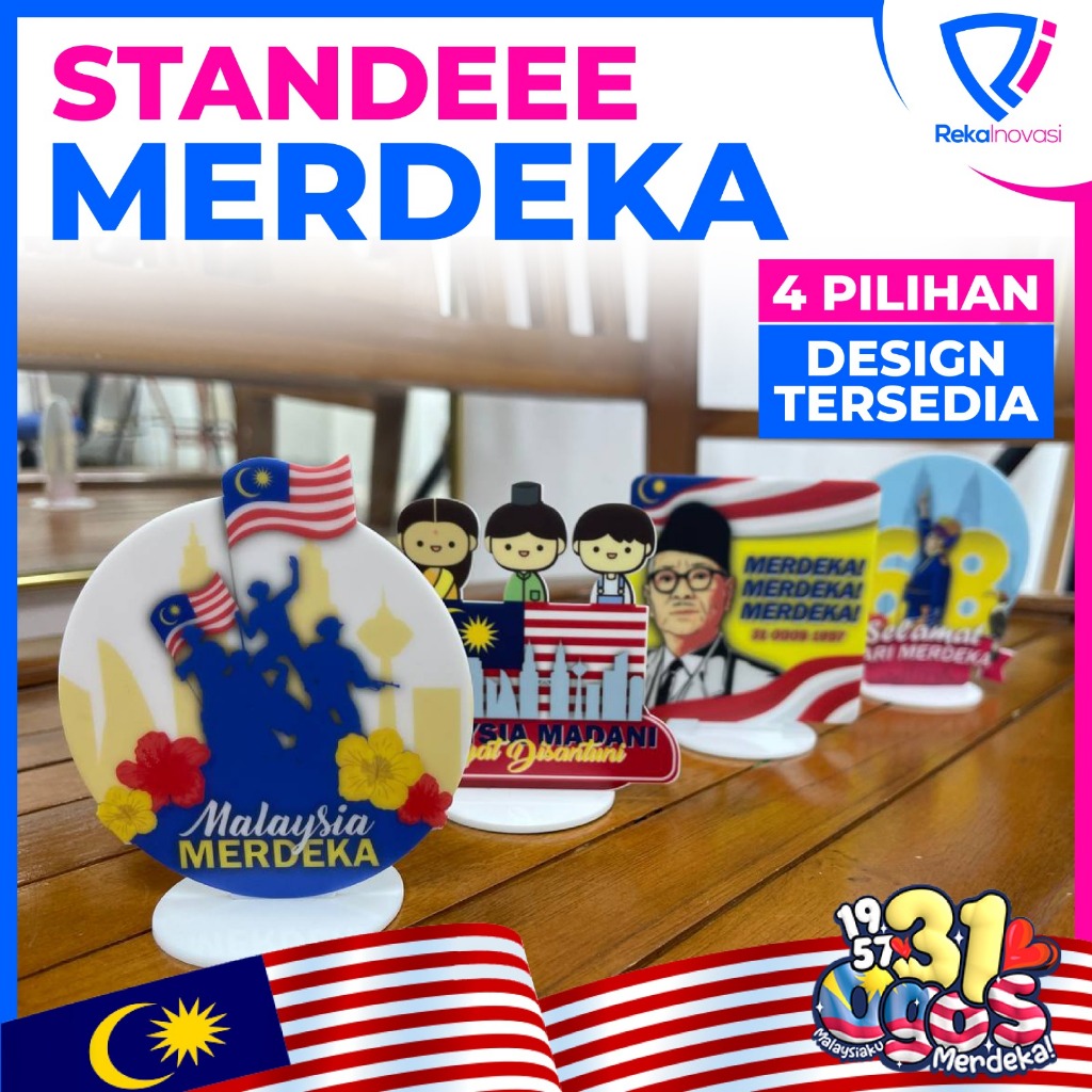HIASAN STANDEE ACRYLIC MERDEKA HIASAN MEJA KELAS RUMAH DAN PEJABAT HARI ...
