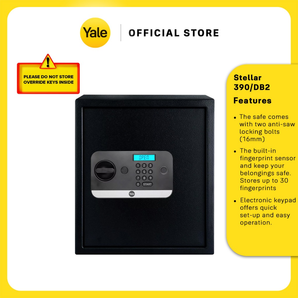Yale Stellar 41L Biometric Safe Box 390/DB2 - Fingerprint/ PIN ...