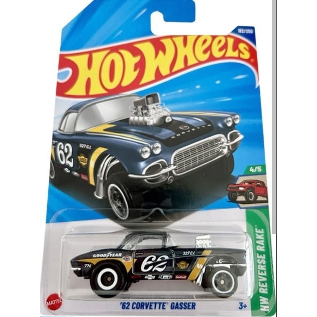 Hot Wheels ( 2025 Case J ) '62 CORVETTE GASSER (SUPER TREASURE HUNT ...