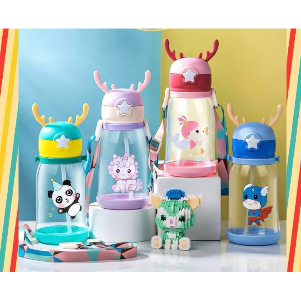 600ML Botol Air Drinking Bottle BPA Free Children Cartoon Cup With ...