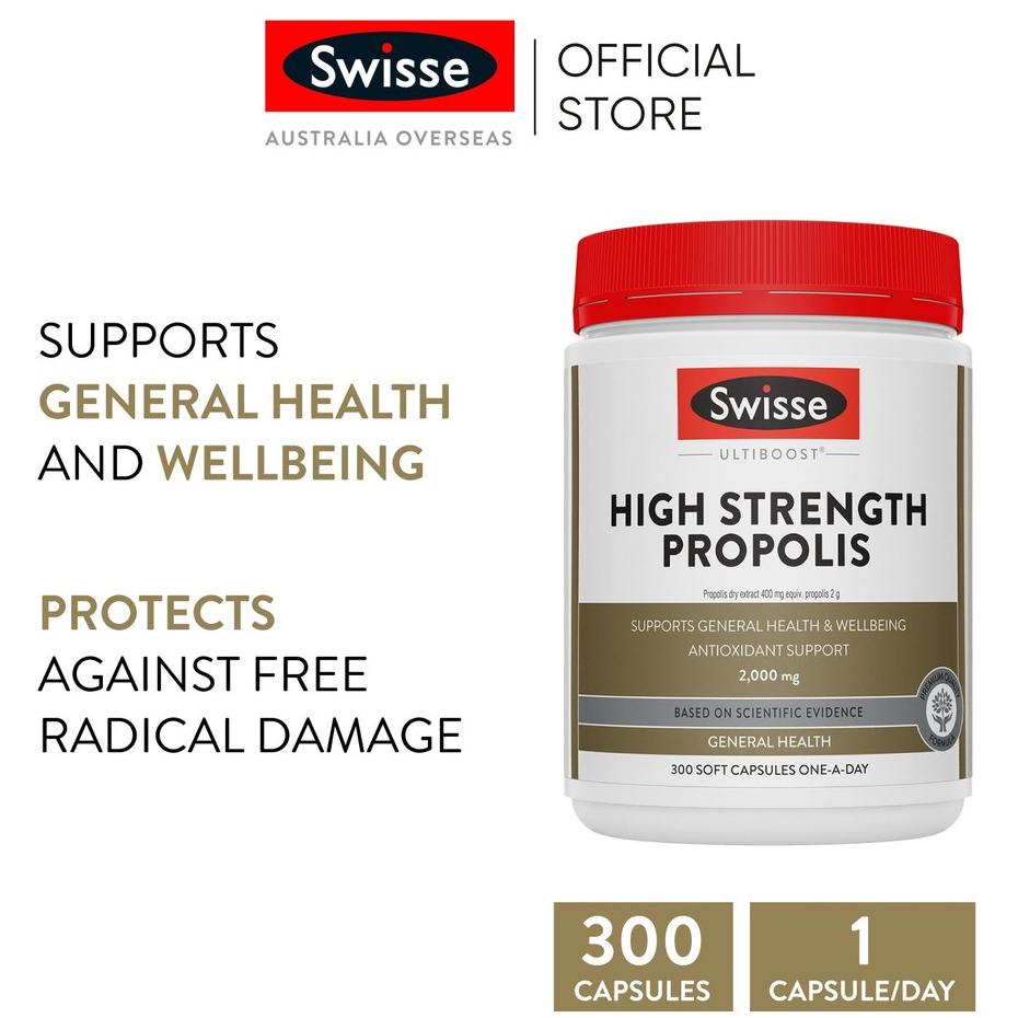 Swisse Ultiboost High Strength Propolis 300 Soft Capsules (EXP:11 2027 ...