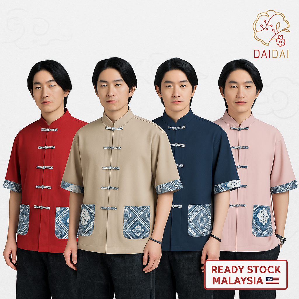 daidai (Ready Stock) CNY Men Man Shirt Chinese New Year Tang Suit Samfu ...