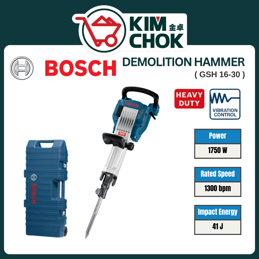 BOSCH Demolition Hammer 1750W ( GSH 16-30 ) With 1 Point Chesil 30mm ...