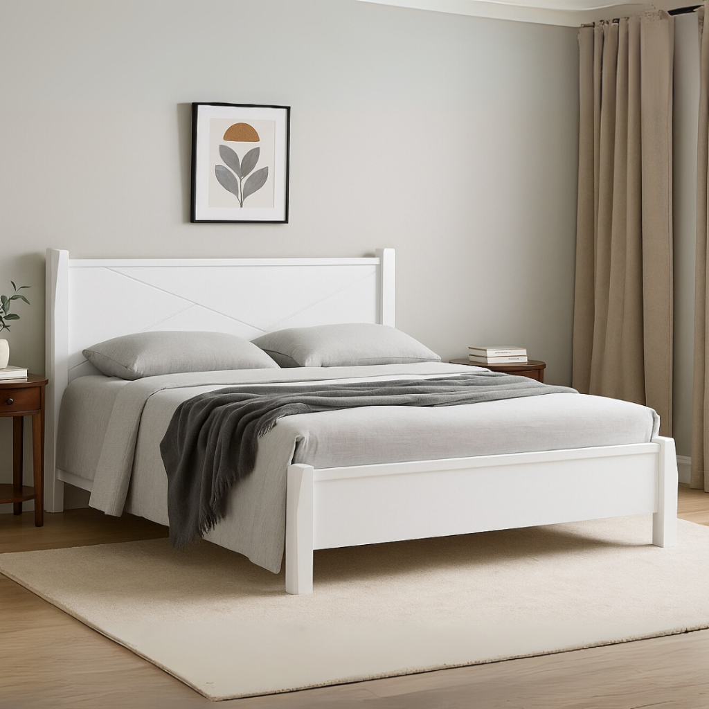 MUSE Design ALEXANDER Rangka Katil Kayu Padu Queen & King Saiz / Katil ...