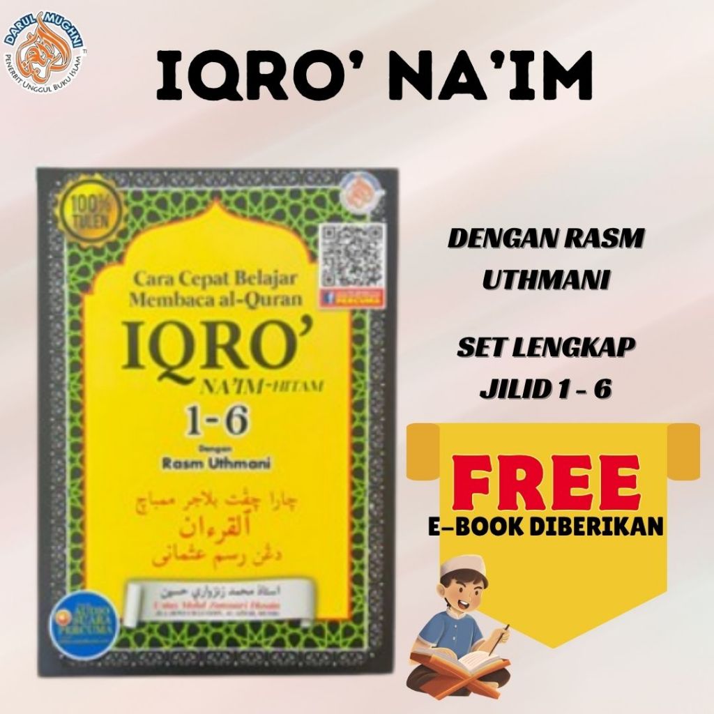 Iqra (IQRO NAIM HITAM) - Buku Iqra - Iqra 1 6 Set Lengkap - Iqra Kanak ...