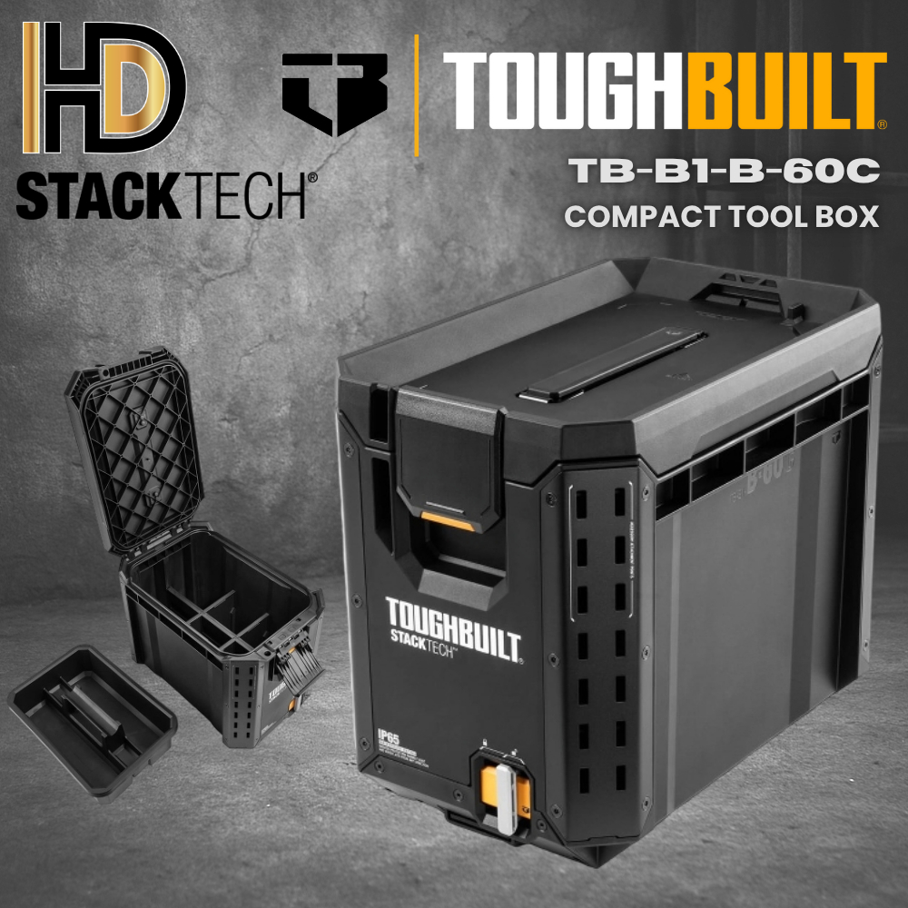 TOUGHBUILT STACKTECH Compact Tool Box / Heavy Duty STACKTECH Tool Box ...