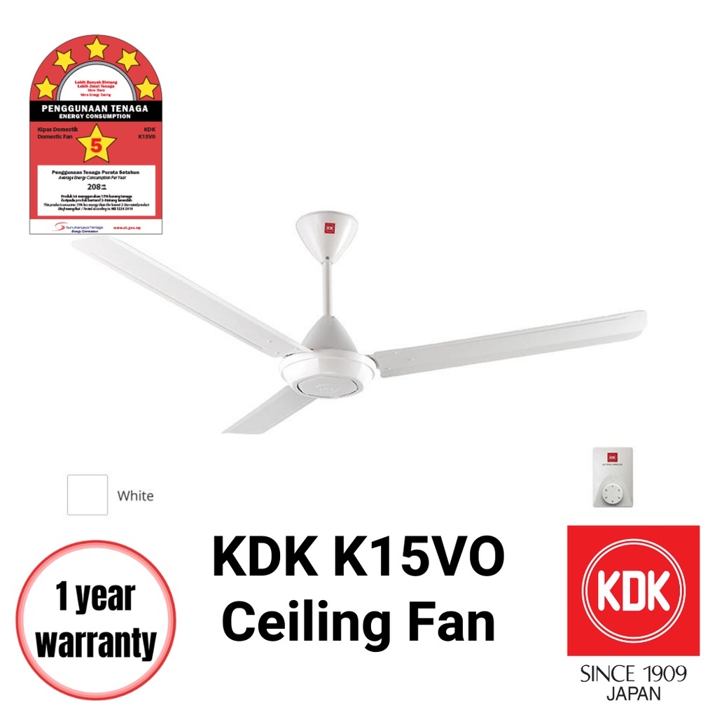KDK CEILING FAN 60 IN - WHITE / SINO CEILING FAN 60 IN - WHITE KIPAS ...