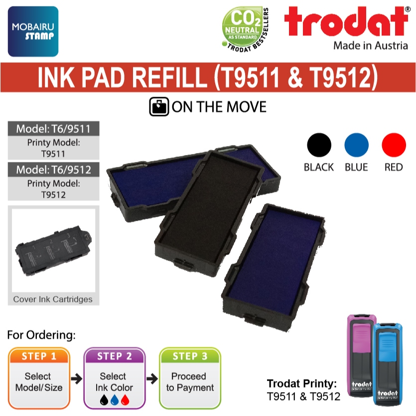 Ink Pad/Cartridges Refill for Self Inking Stamps - Trodat Pocket Printy ...