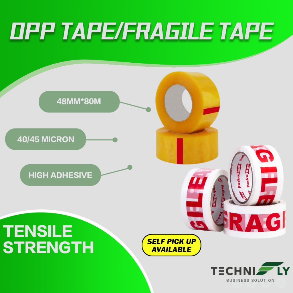 OPP Tape/Fragile Tape 45mic*48mm*80m Strong Adhesive Sticky Selotape Cellophane Cellotape ...
