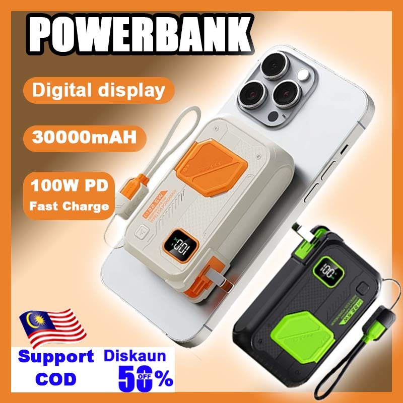 Mini Magnetic PowerBank kuasa Bank Fast Charge 30000mAh/20000mAh 100w ...