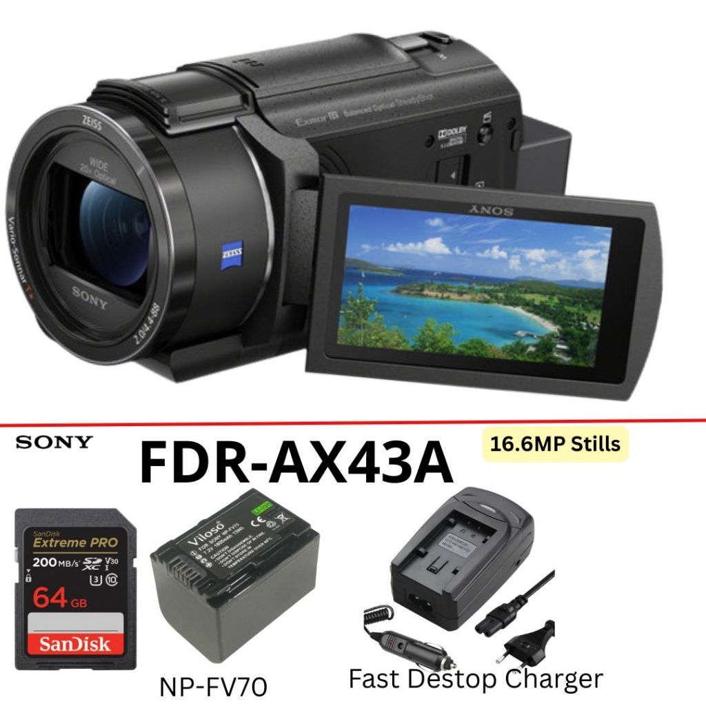 Sony FDR-AX43A – Handycam 4K UHD Dengan Balanced Optical SteadyShot ...
