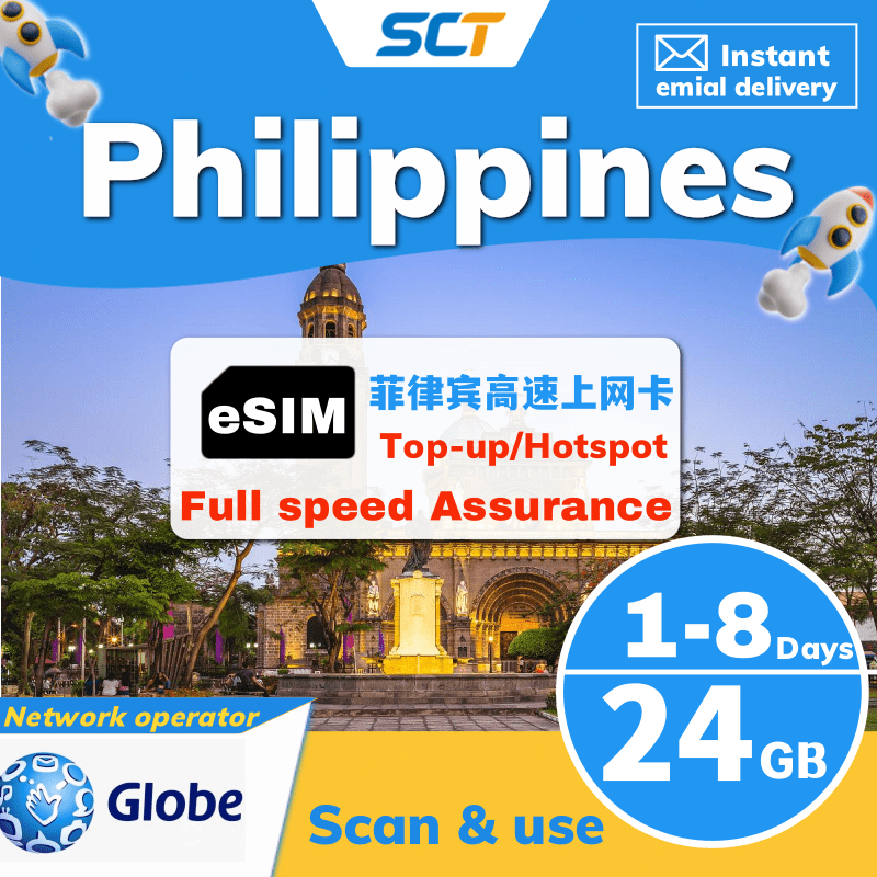 eSim Philippines 1~8 days Unlimited internet 菲律宾 4G Data Roaming Sim Card【daily 500MB/3GB ...