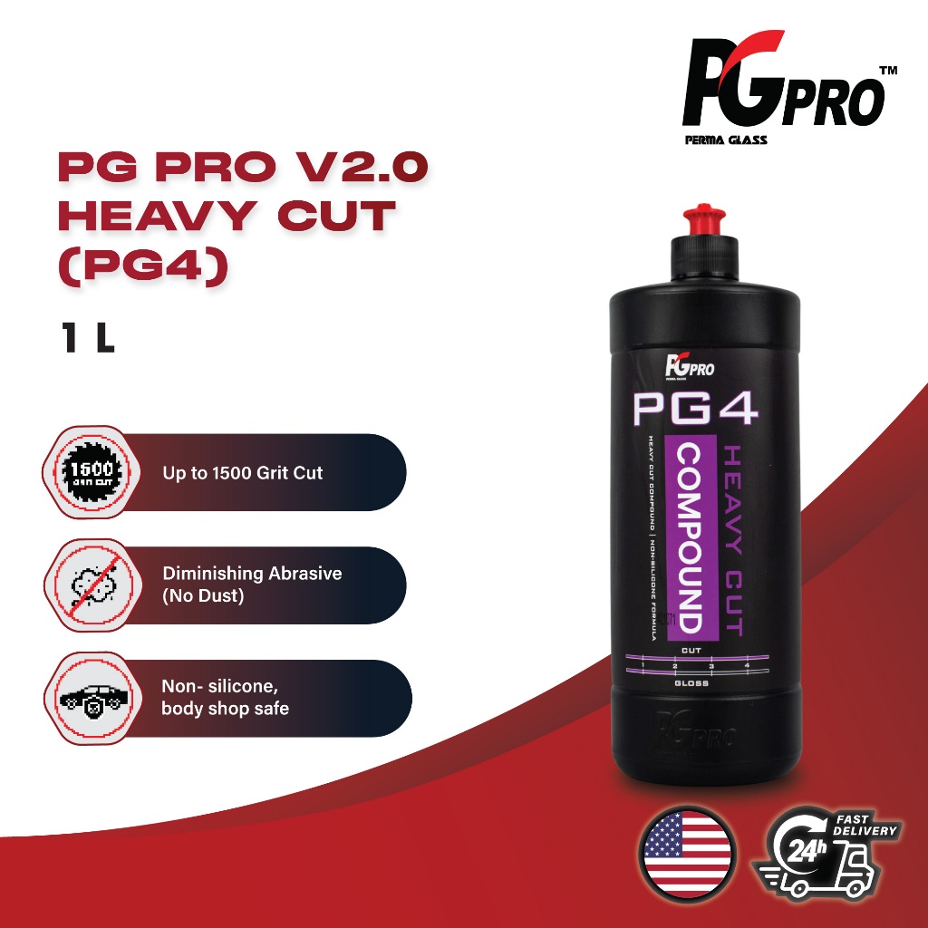 PG Pro V2.0 Heavy Cut (PG4) (1L) | Compound | High Abrasive, Silicone ...
