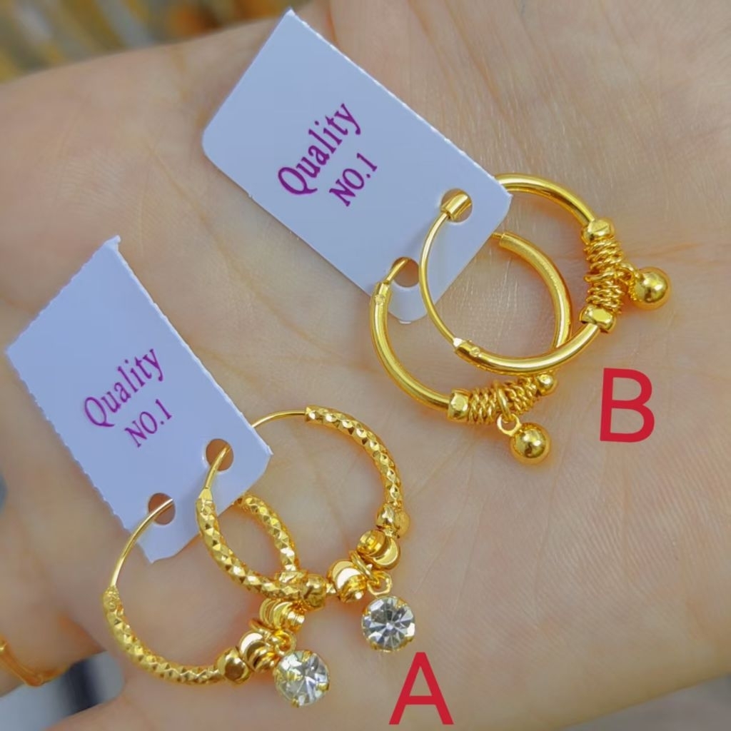 Subang Emas Bangkok earring GOLD PLATED | Shopee Malaysia