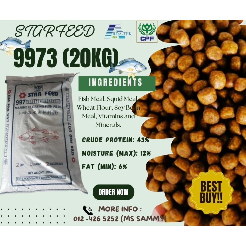 Starfeed 9973 (20KG) - Pelet Makanan Ikan Laut | Jenama Starfeed ...