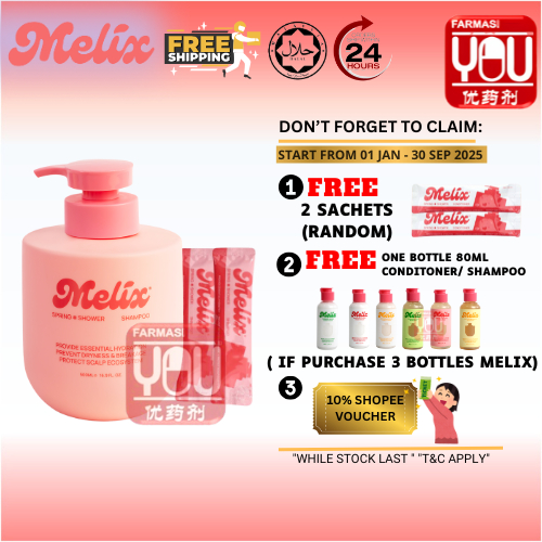 [YOUPHARMACY] Melix Spring Shower Shampoo 500ml (FOC 2 SACHETS ...