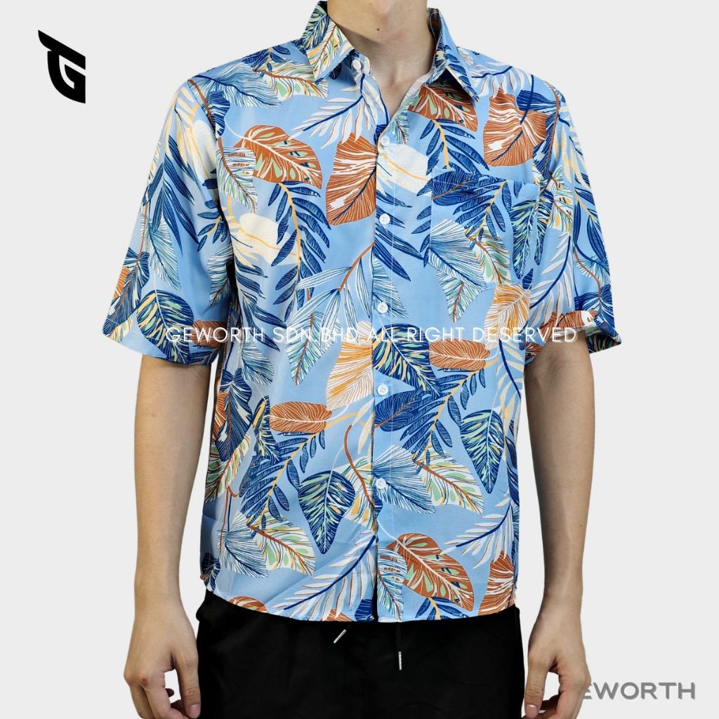 READY STOCK🇲🇾Men Women Beach T-shirt Hawaii lelaki Bunga Raya pantai ...