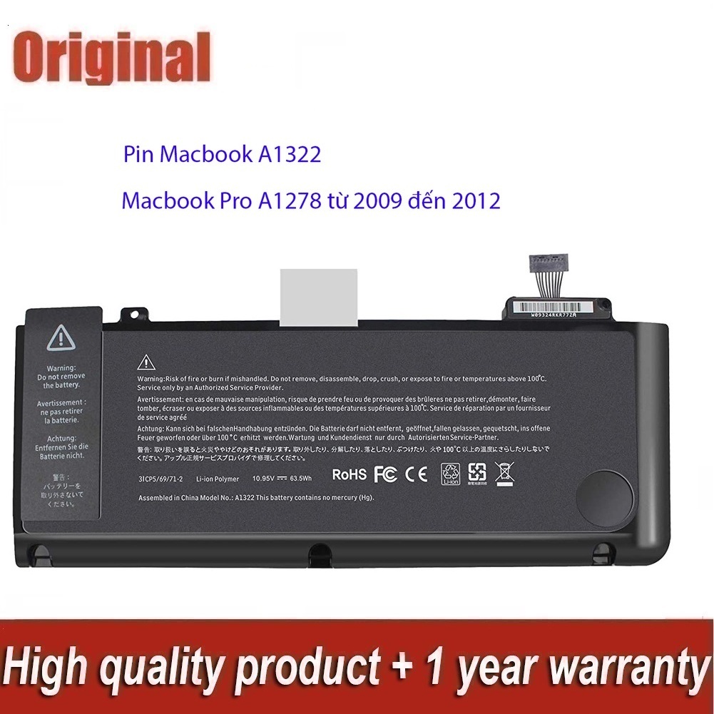Battery Model A1322 FOR Pro 13" (for Pro 13" Mid 2009 - Mid 2012 ...