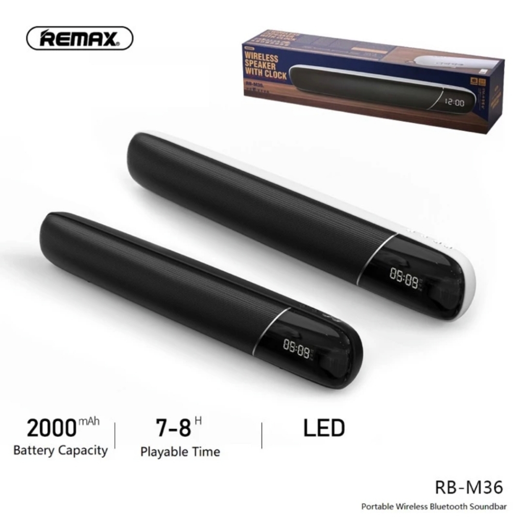 Remax Wireless Speaker With Clock Speaker Bluetooth Bass Soundbar Home ...